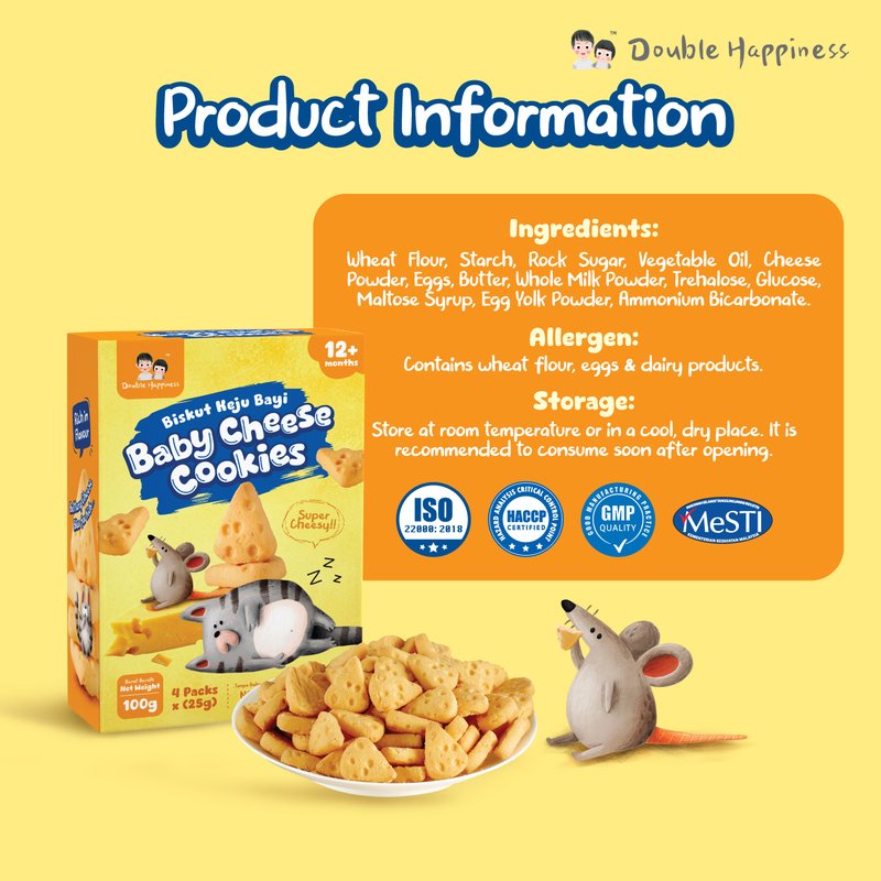 DOUBLE HAPPINESS – BABY CHEESE COOKIES 100g – OH MY BABY FOOD