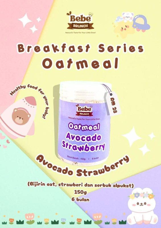 BEBE BRUNCH BREAKFAST SERIES – OATMEAL AVOCADO STRAWBERRY 150g – OH MY ...